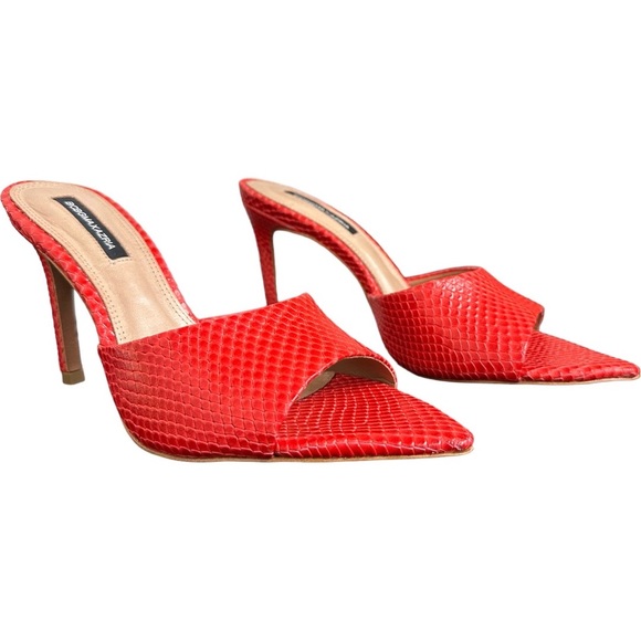 BCBGMaxAzria | Shoes | Bcbgmaxazria Womens Dana Napa Mule Red Snake ...